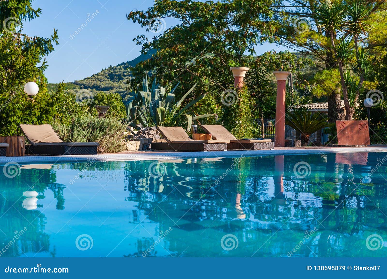 Scenic View of Swimming Pool Stock Image - Image of clear, luxurious ...