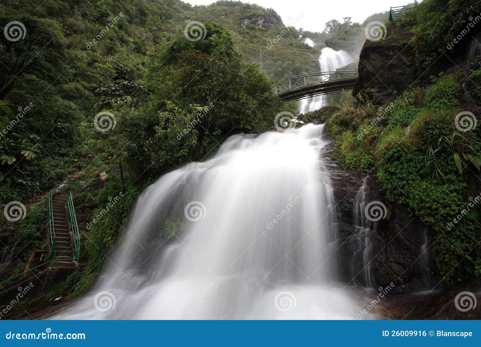 Scenic View of Thac Bac or Silver Waterfall Stock Photo - Image of ...