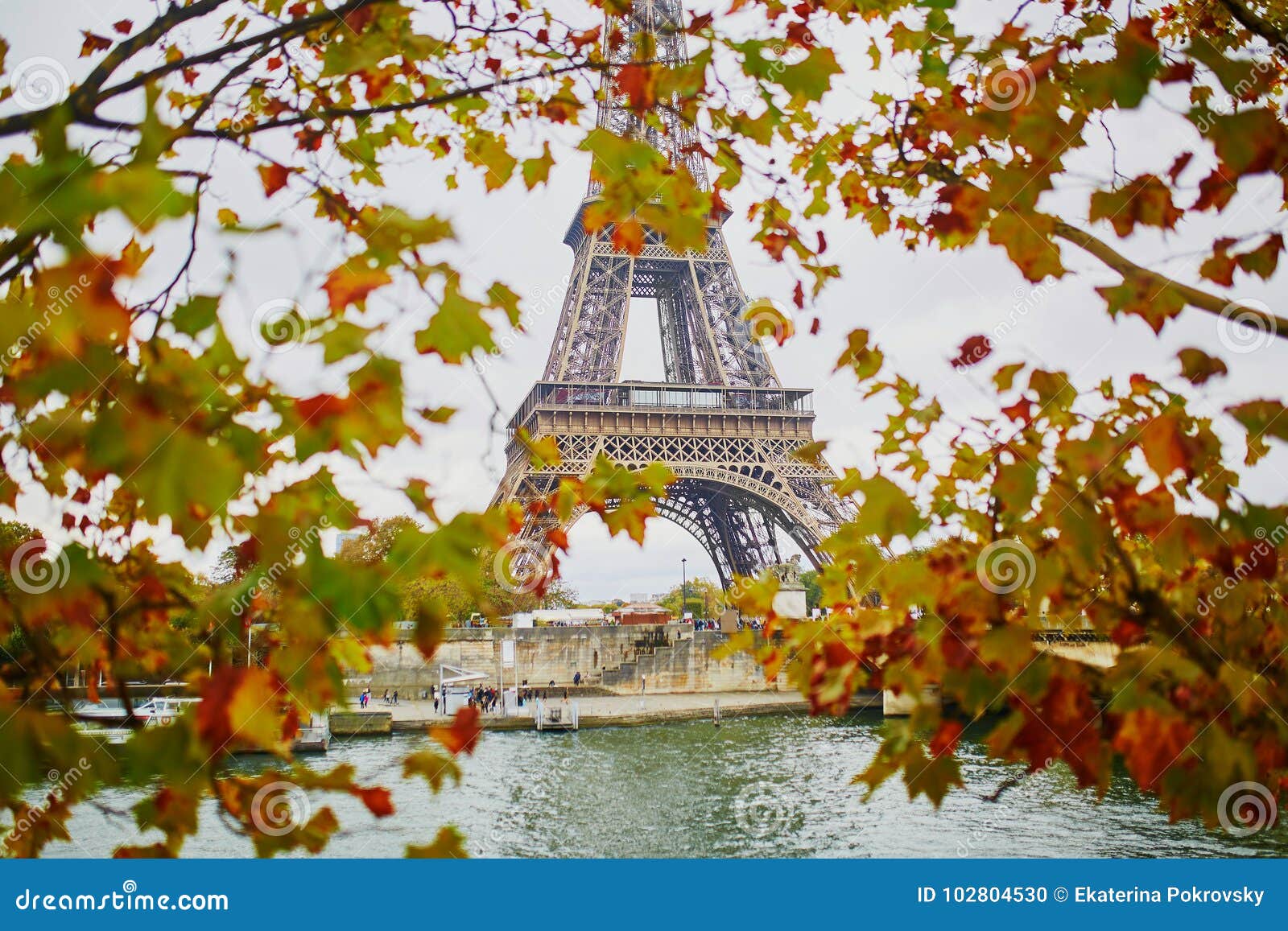 Scenic View To the Eiffel Tower on a Fall Day Stock Photo - Image of ...