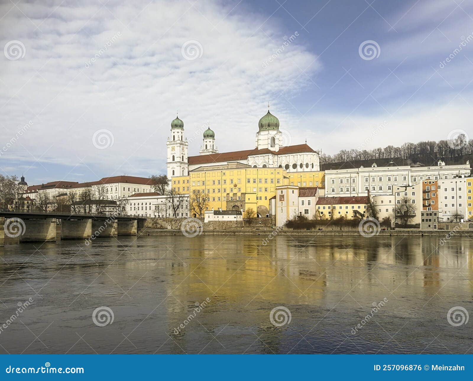 Scenic View To Old Town of Passau with River Danube Stock Photo - Image ...