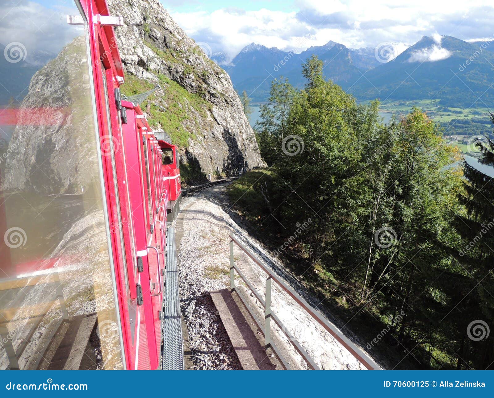 A Scenic View from the Train Window at the Mountains Stock Image ...