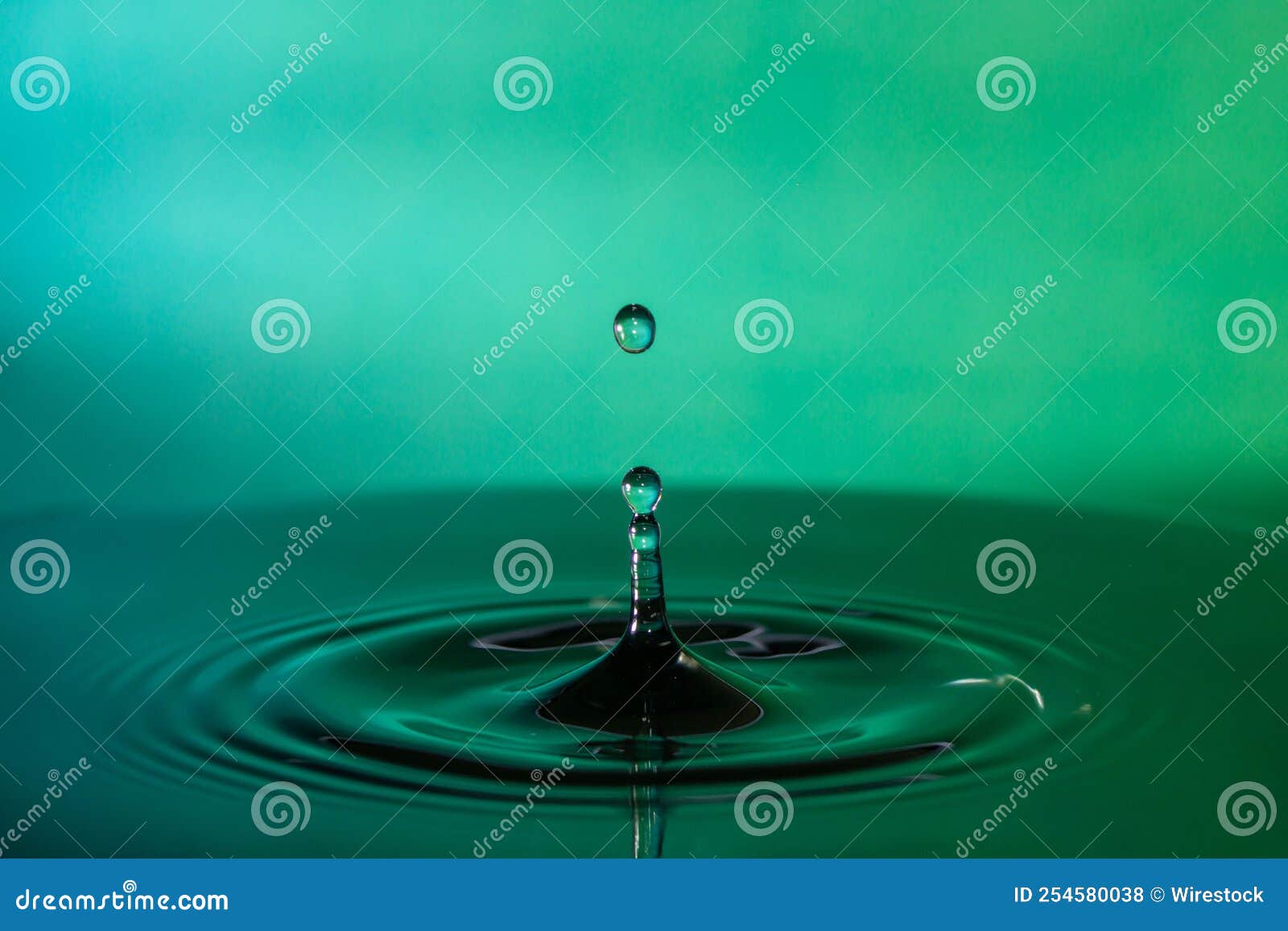 Scenic View of a Water Splash in Green Stock Photo - Image of shplash ...