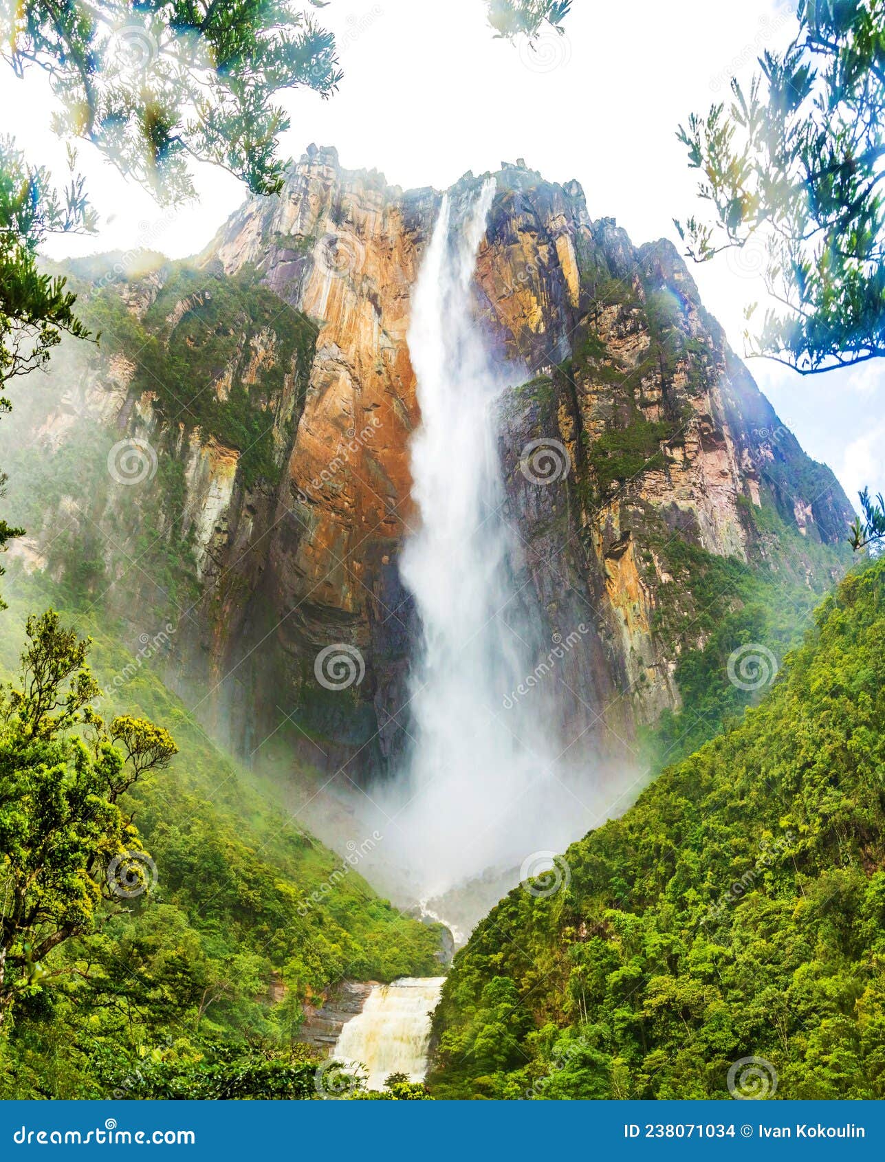 Scenic View of World S Highest Waterfall Angel Fall in Venezuela Stock ...