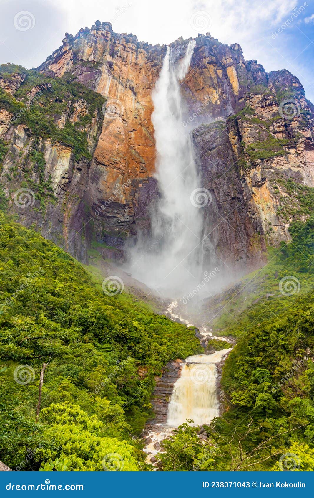 Scenic View of World`s Highest Waterfall Angel Fall in Venezuela Stock ...