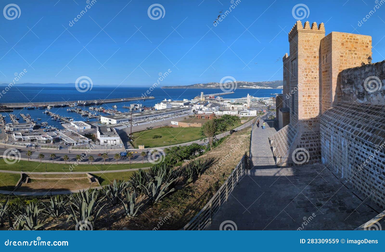 Scenic View from the York Castle in Tangier at Night Stock Image ...