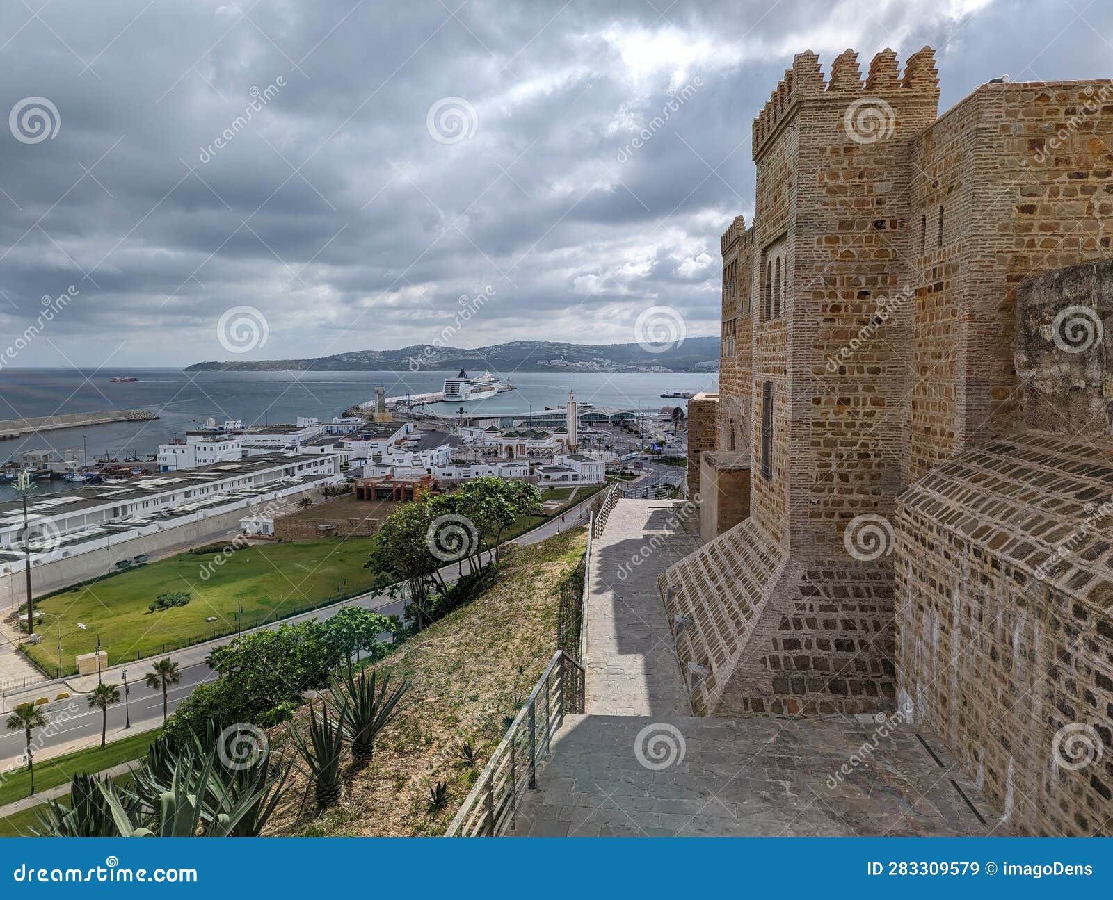 Scenic View from the York Castle in Tangier at Night Stock Image ...