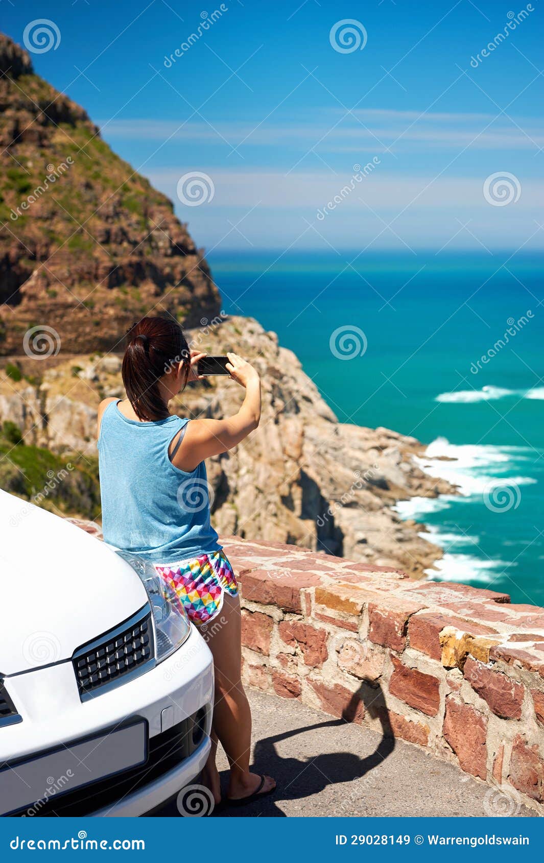 Scenic viewpoint woman stock image. Image of relaxing - 29028149
