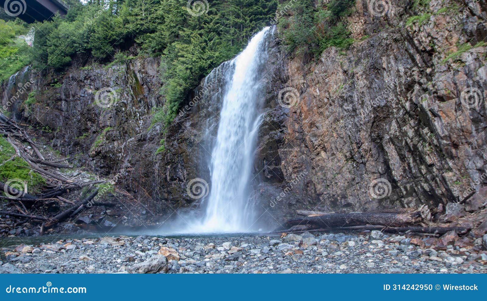 Scenic Waterfall Cascading in a Mountain Stream Stock Photo - Image of ...