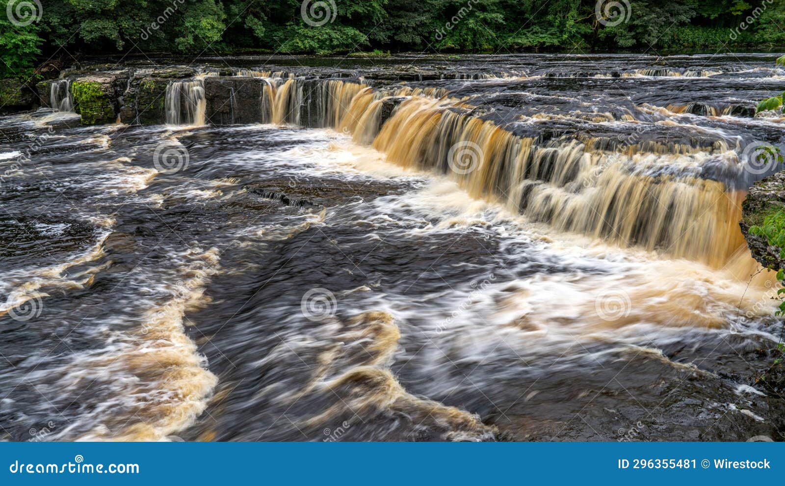 A Waterfall with Large Flowing Waterfalls on the Sides and on Each Side ...