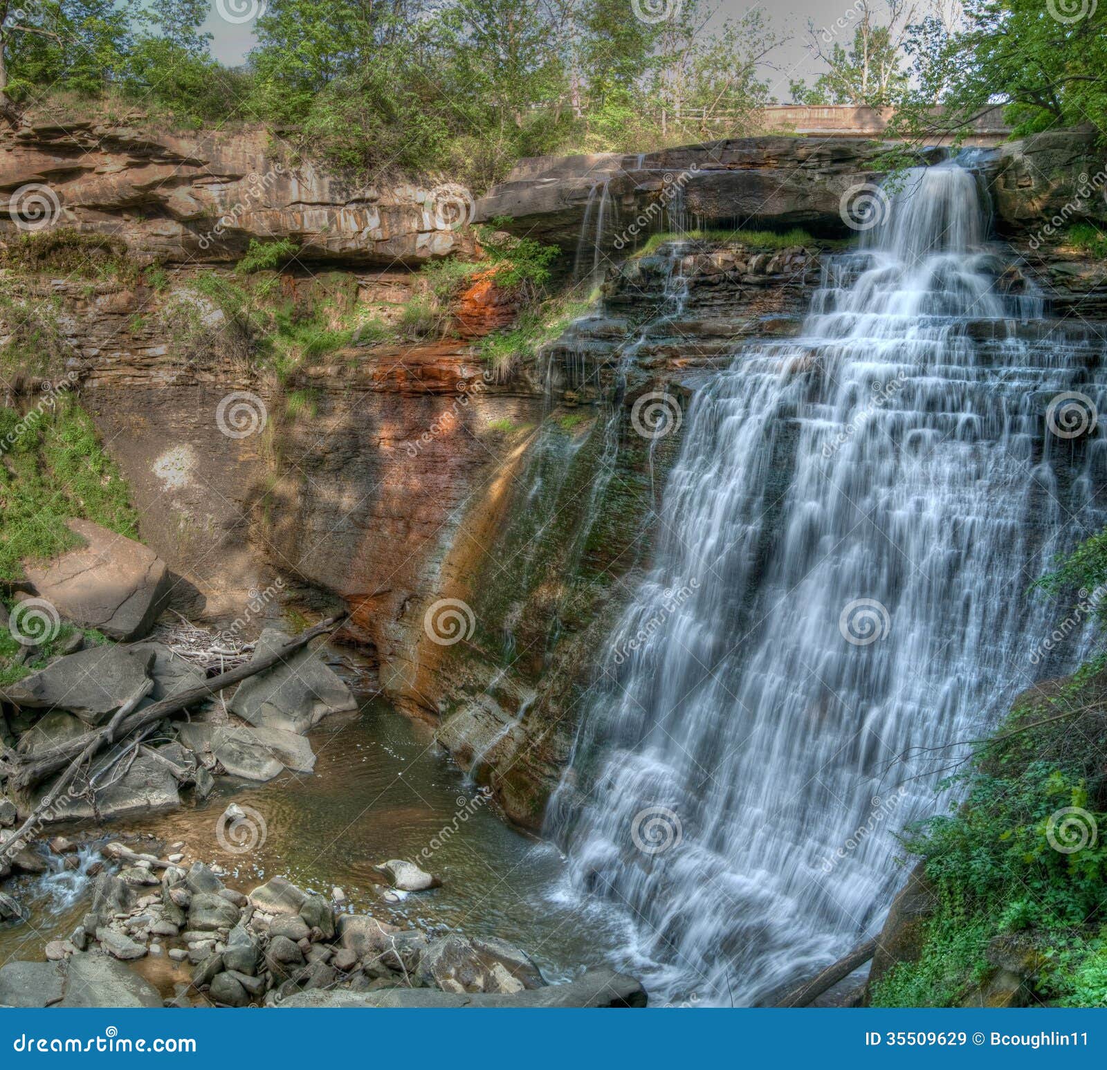 Scenic waterfall stock image. Image of forest, fall, rocks - 35509629
