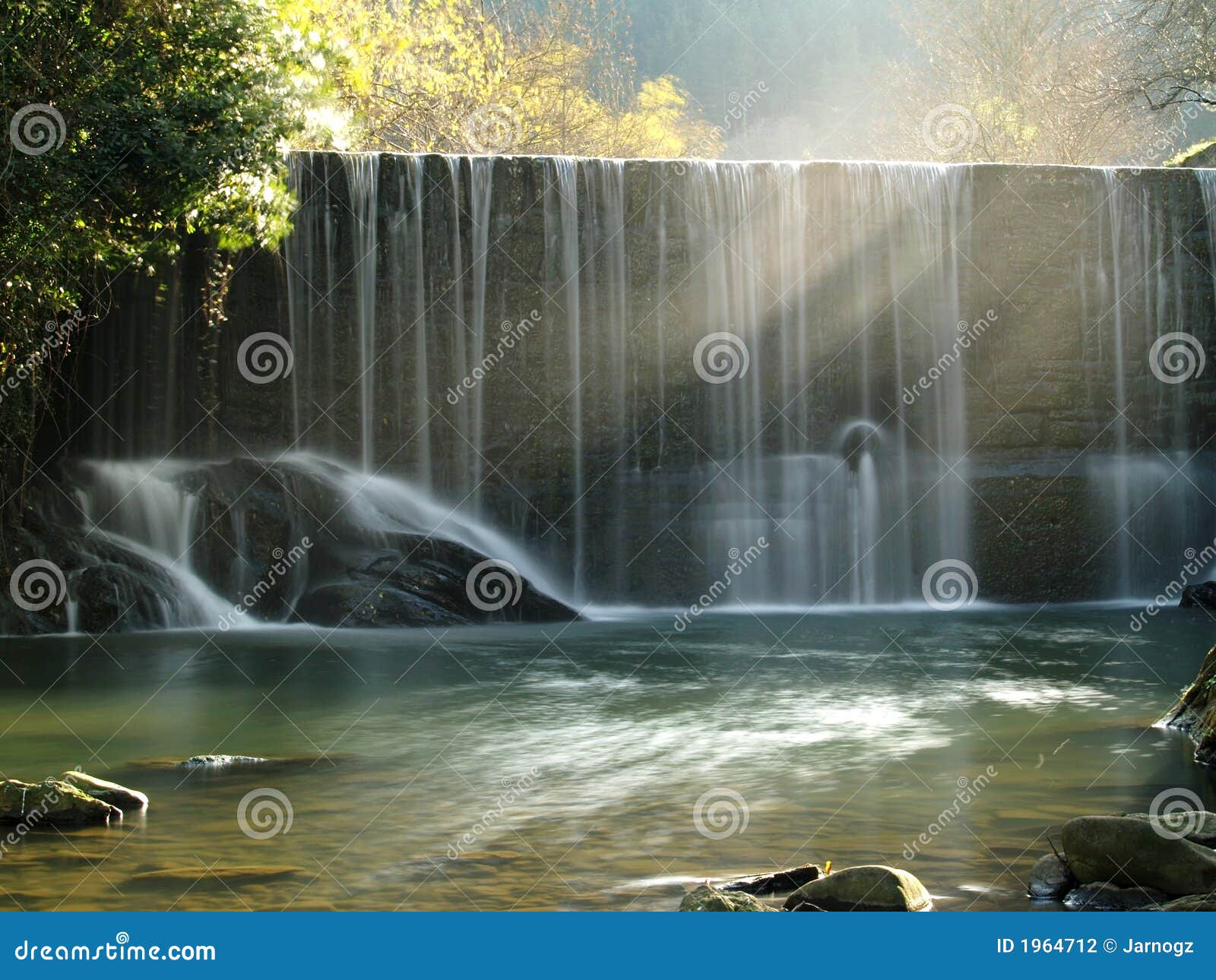 Scenic Waterfall Stream in Silky Effect. Stock Photo - Image of ...