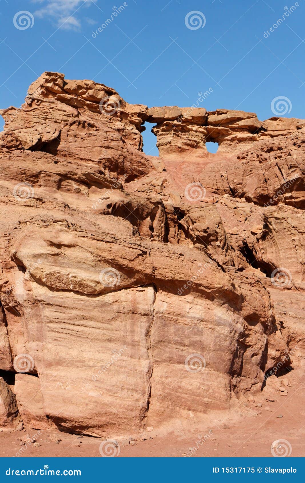 Scenic Weathered Orange Rock in Desert Stock Image - Image of erode ...