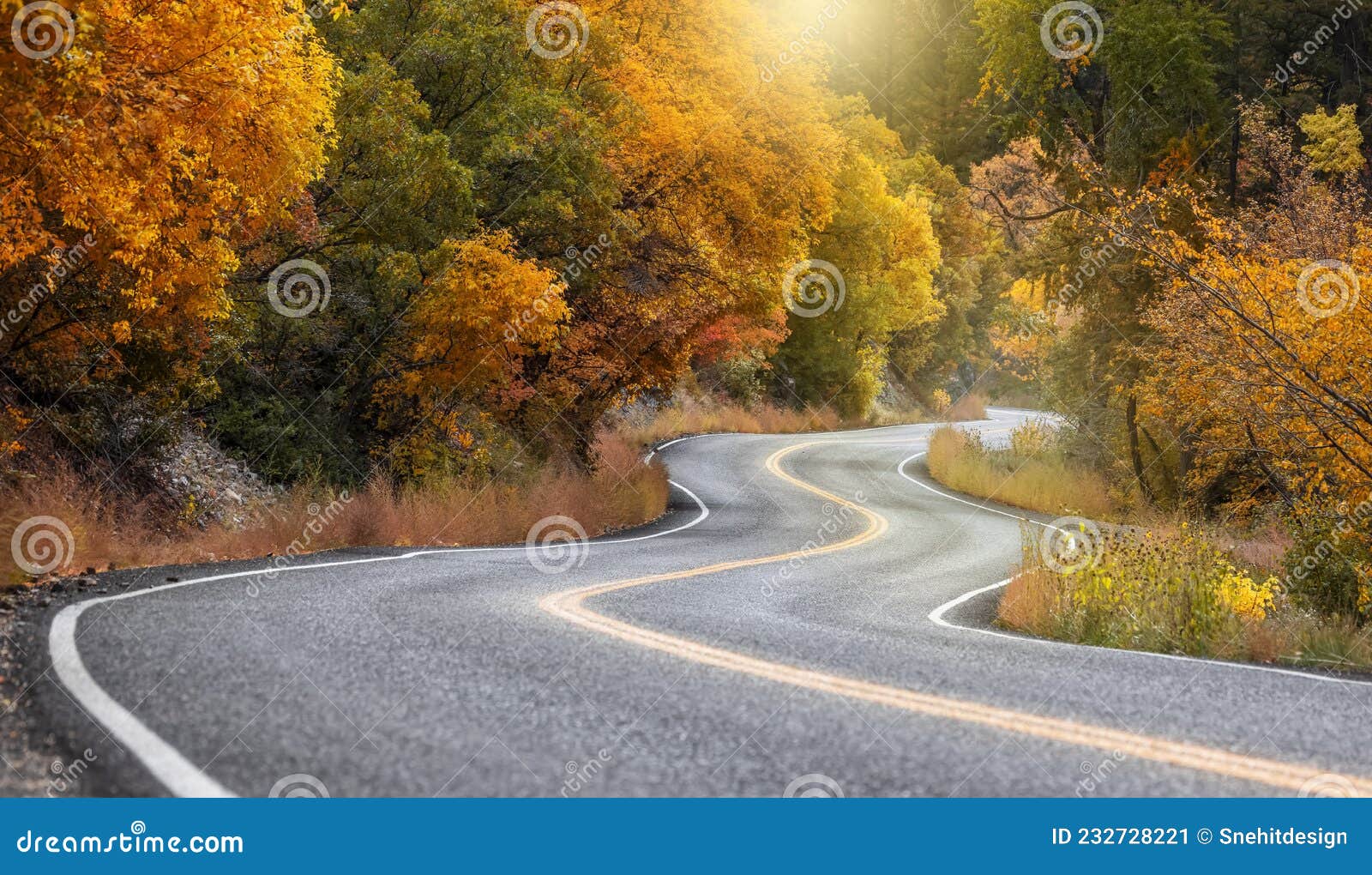Scenic Winding Road Bend In Anaga Mountain Range Anainst Bright Blue ...