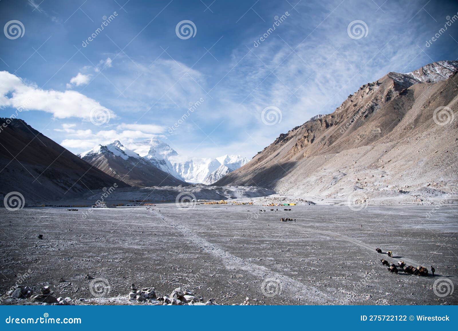 Scenic Winter Landscape of Mount Everest Base Camp Stock Photo - Image ...