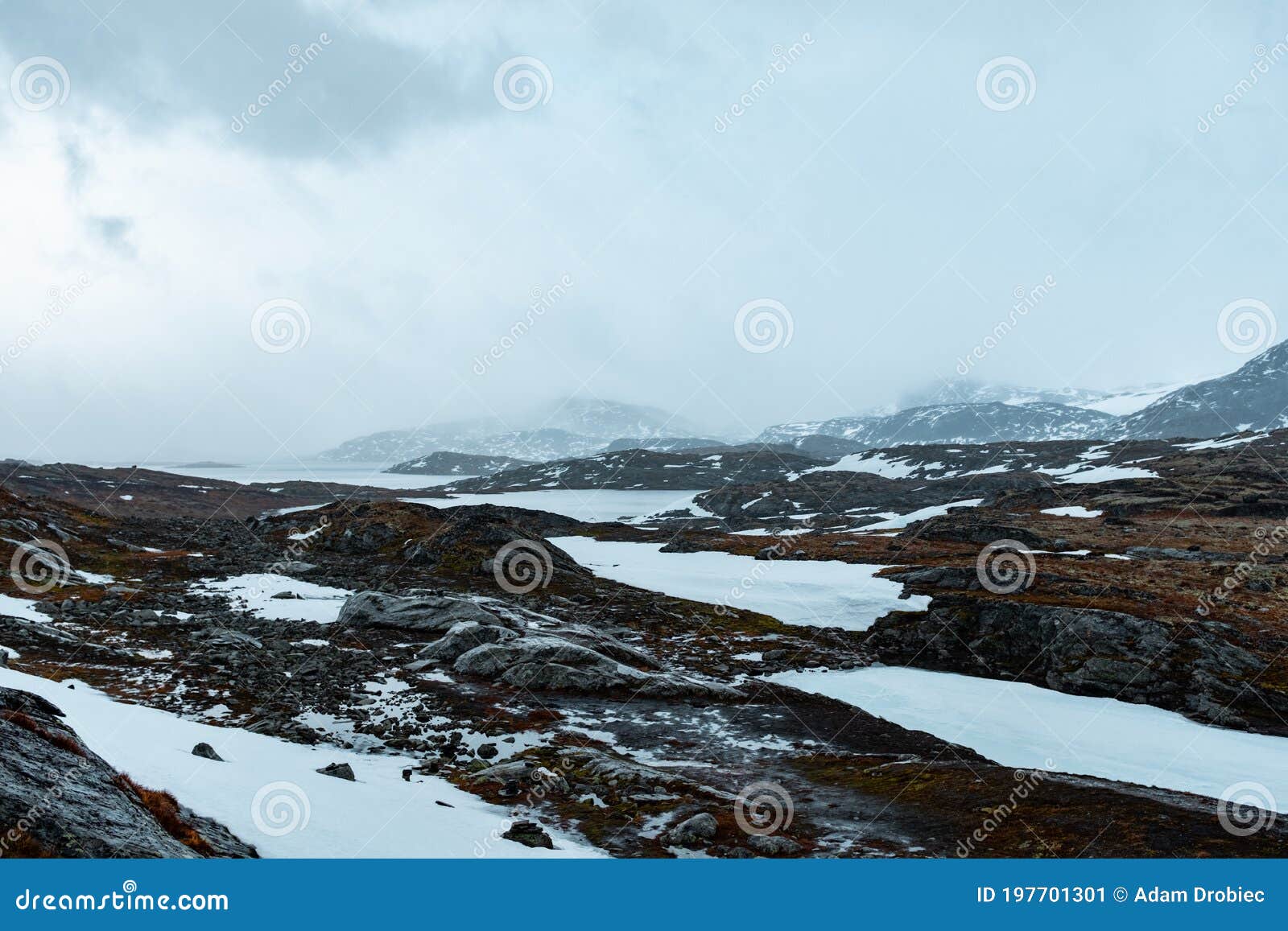 Scenic Winter Landscape in Norway Stock Image - Image of terrain, damp ...