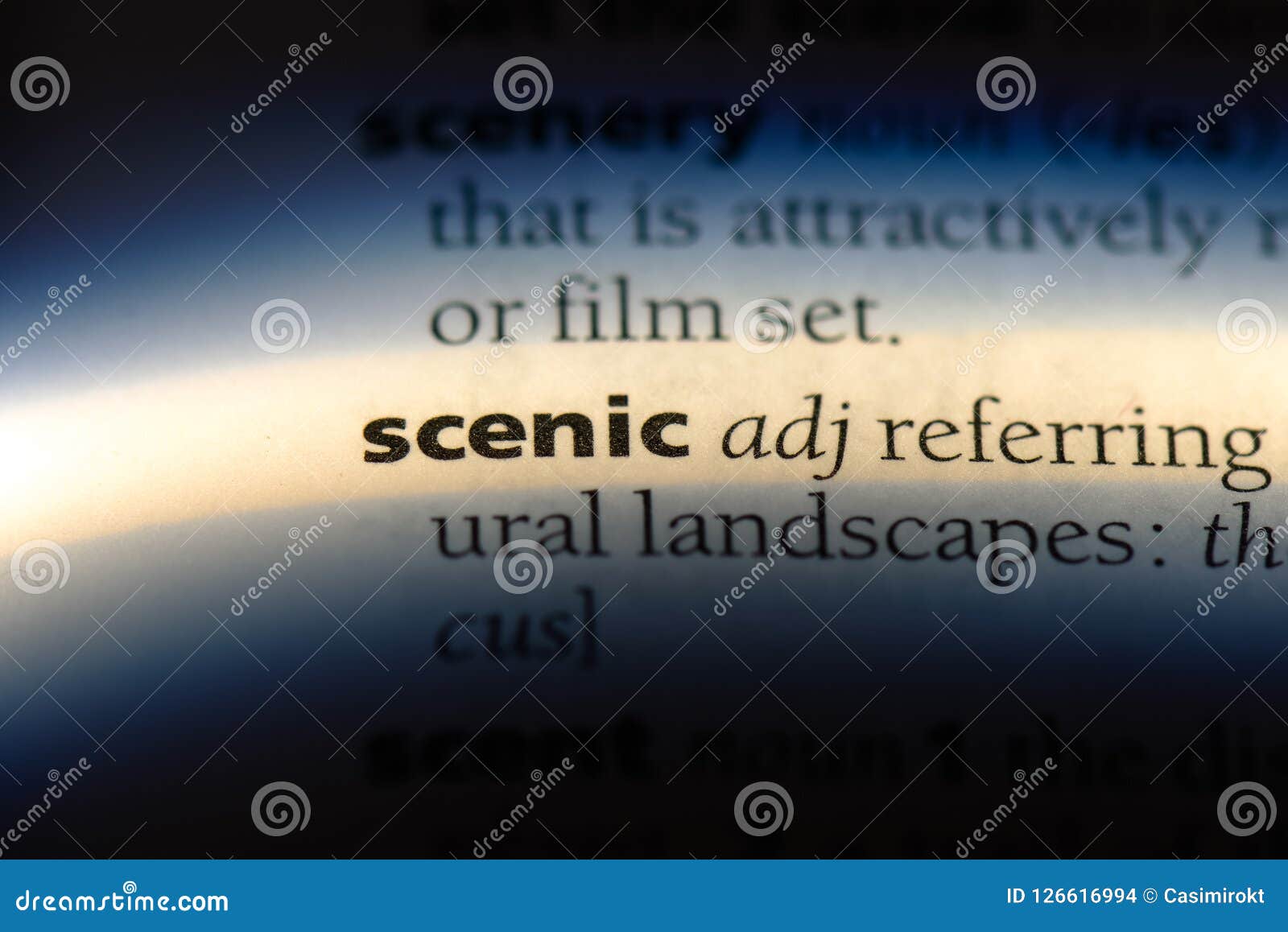 Scenic stock photo. Image of printed, closeup, isolated - 126616994