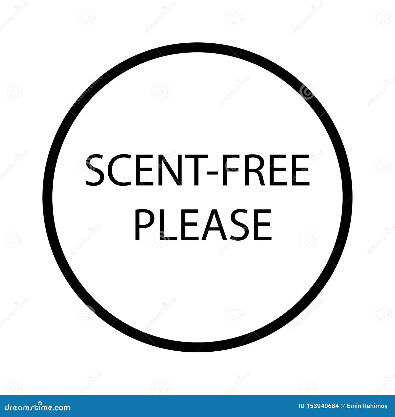 Scent Free Please Sign. English Text in a Circle Stock Illustration ...