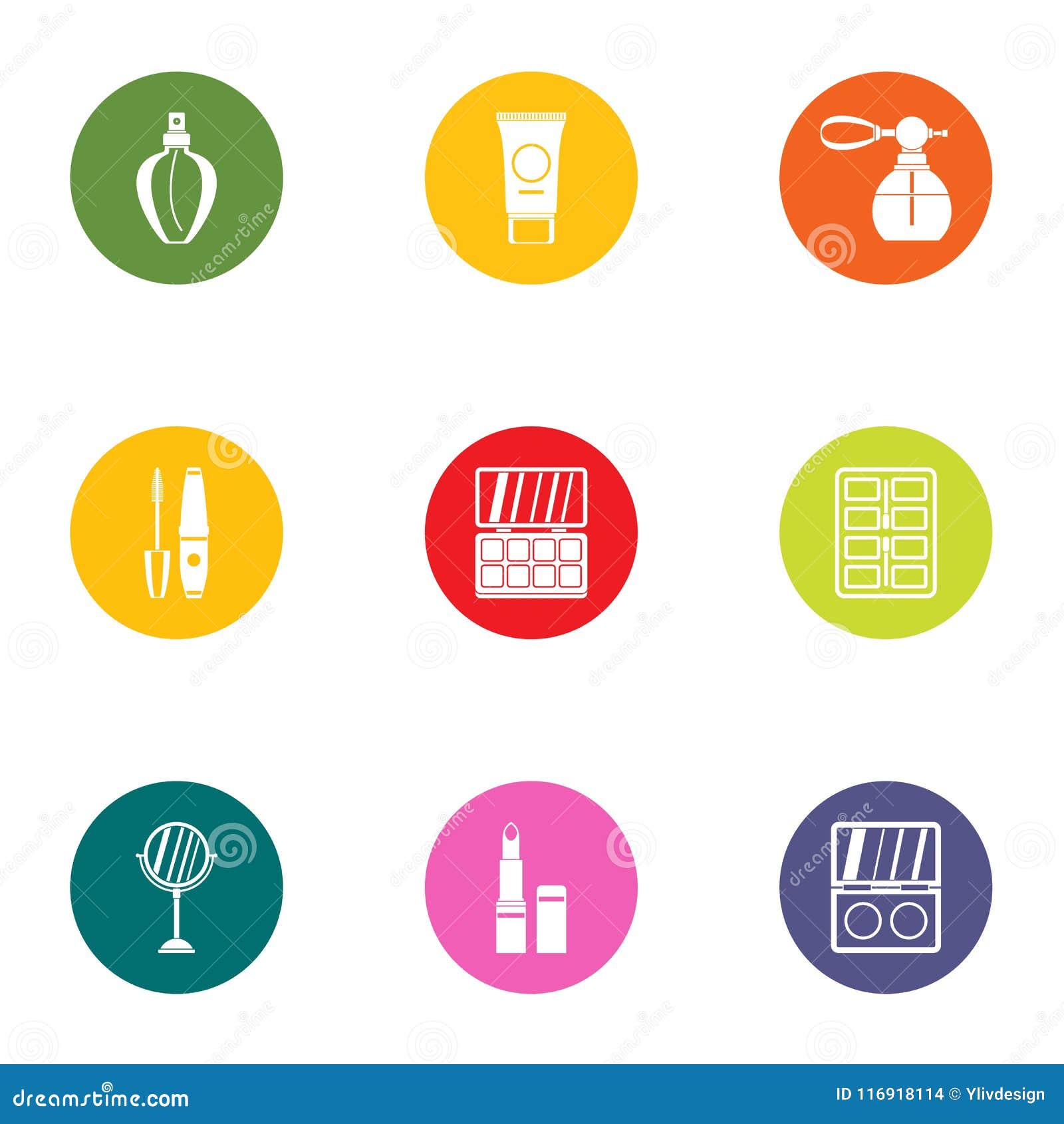 Scent Icons Set, Flat Style Stock Vector - Illustration of parfum, mode ...