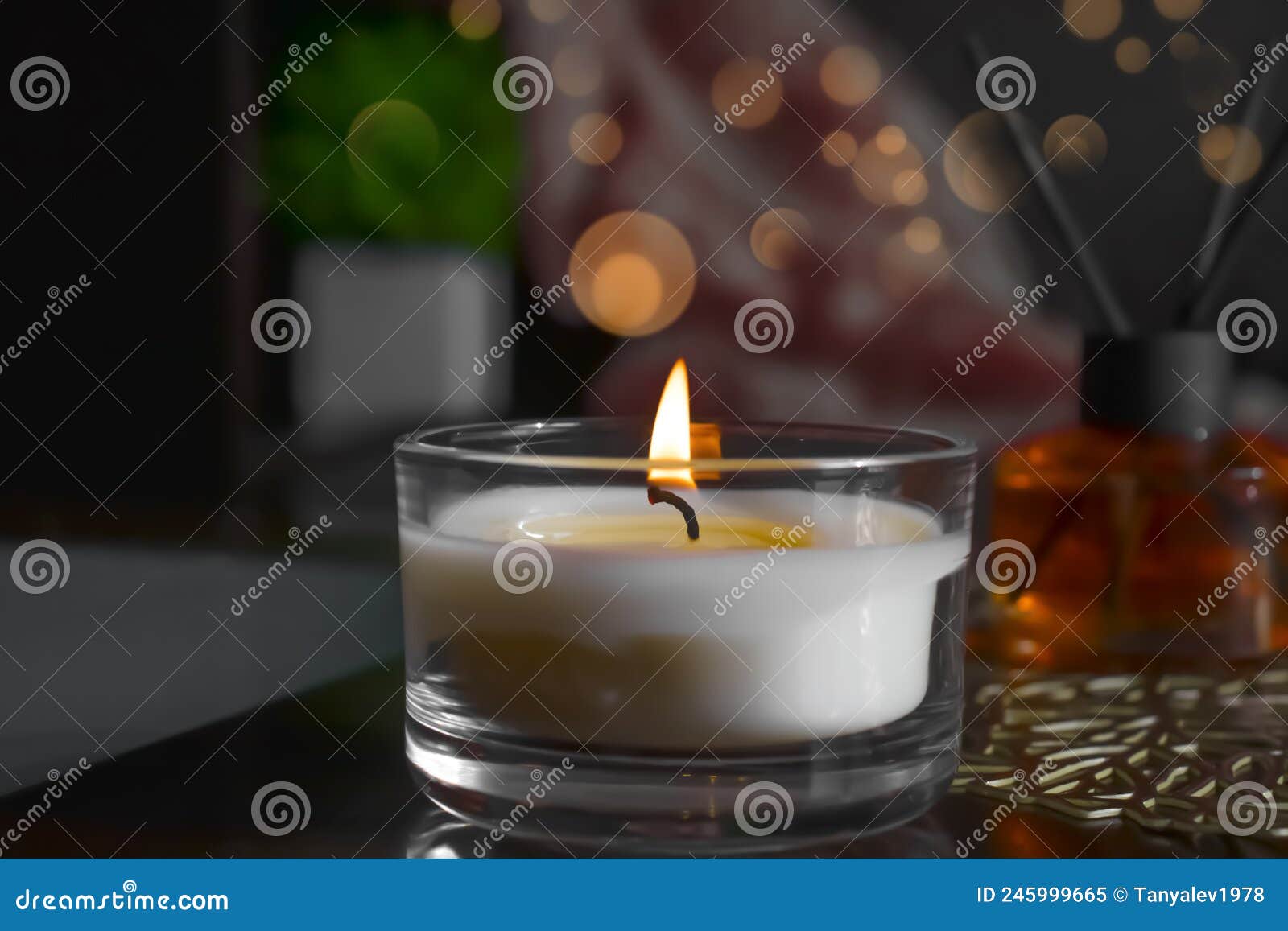 Scented Candle, Diffuser in the House Stock Image - Image of ...