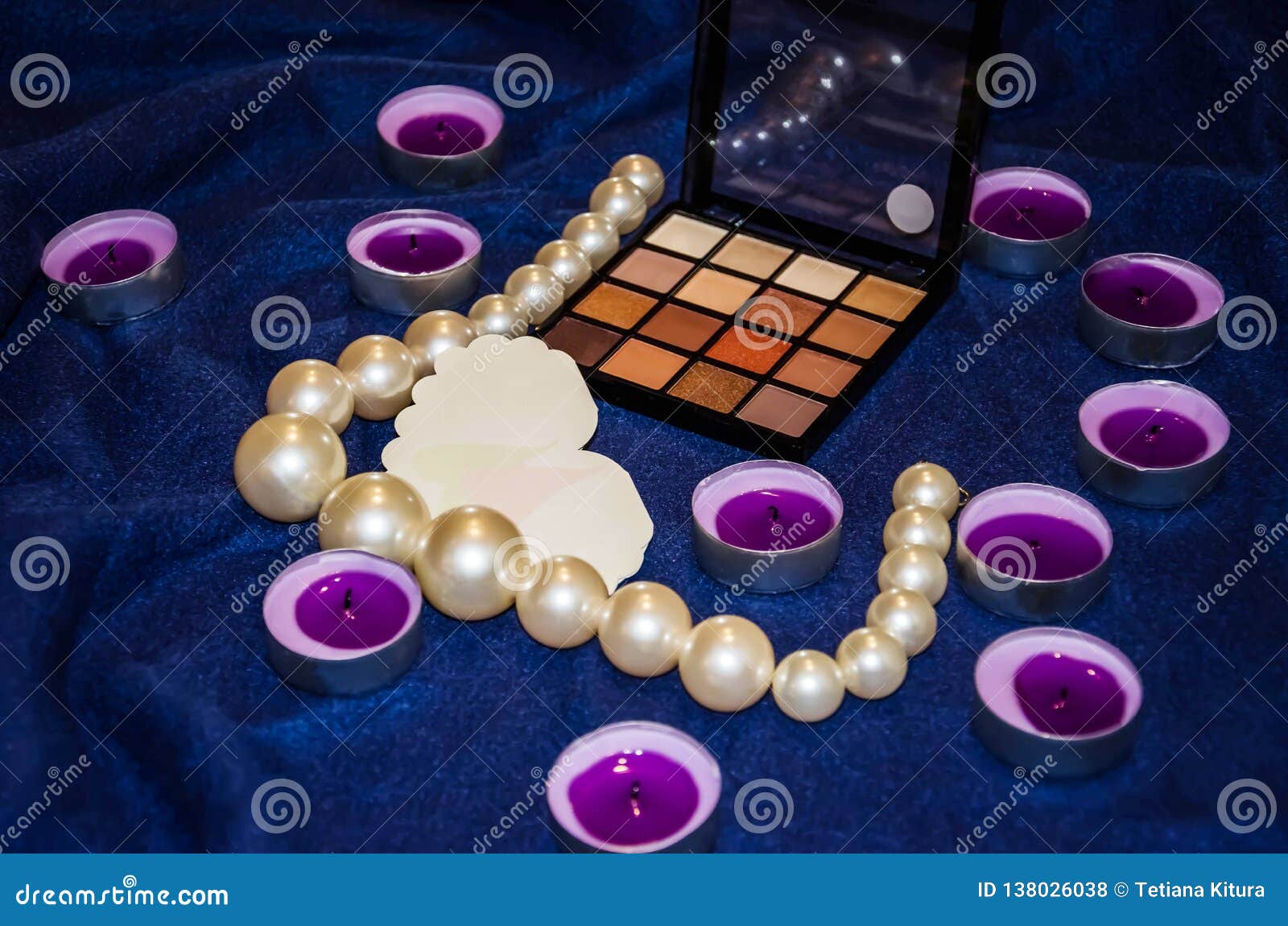 Scented Candles, a Palette of Shadows, a Heart and Beautiful Beads on a ... Scented Candles, a Palette of Shadows, a Heart and Beautiful Beads on a ...