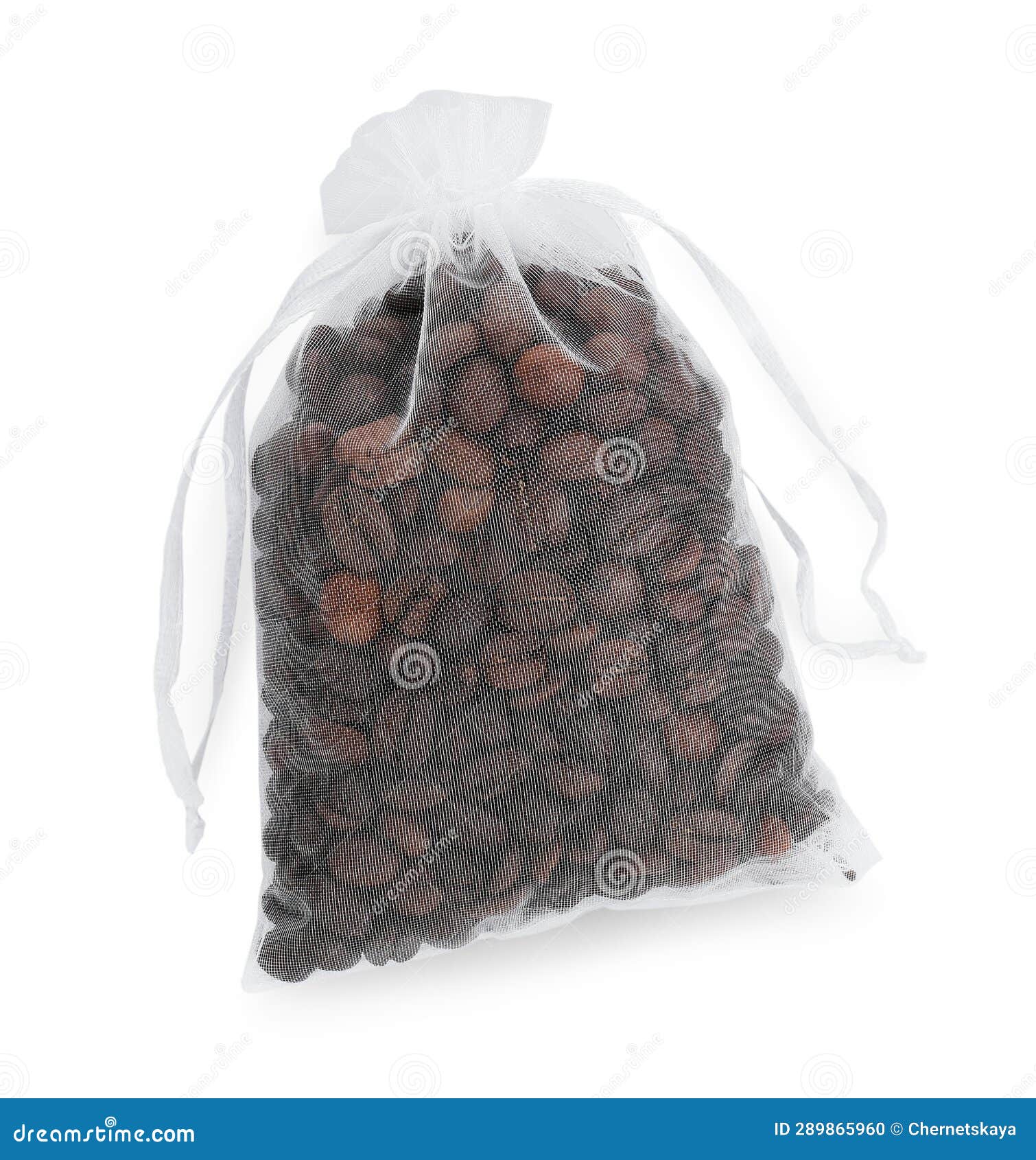 Scented Sachet with Coffee Beans Isolated on White, Top View Stock ...