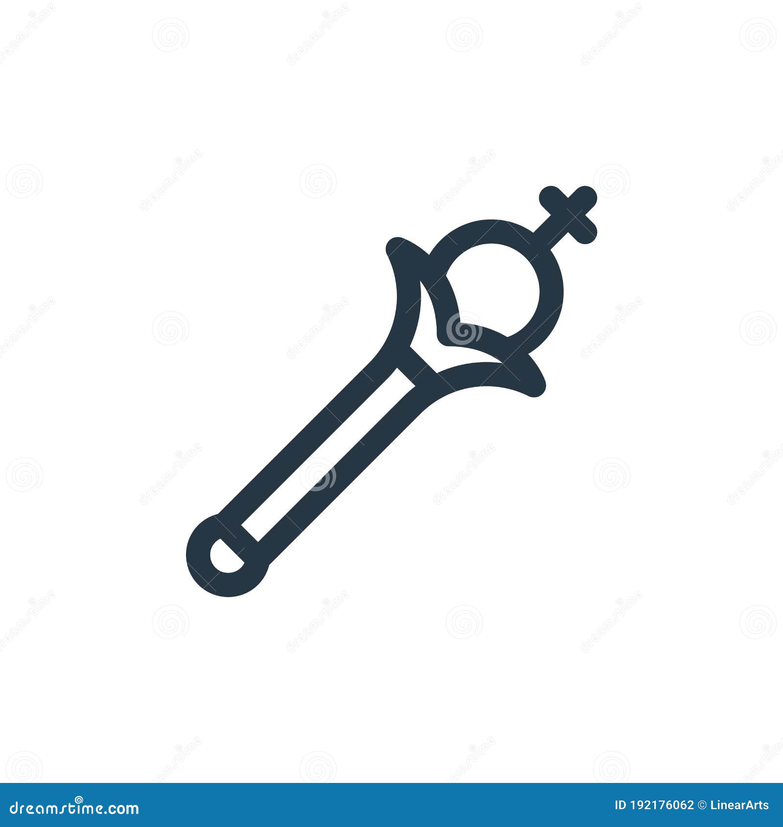 Scepter Icon Vector from Videogame Elements Concept. Thin Line ...