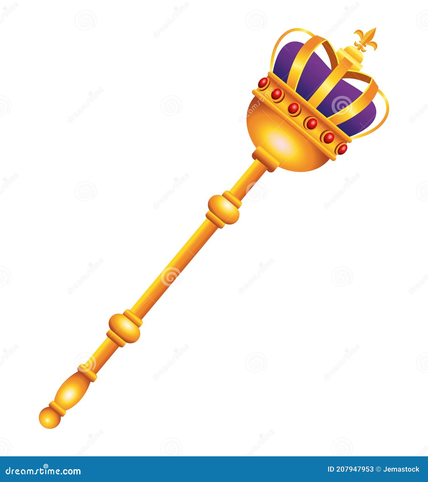 Scepter Queen Golden Accessory Icon Stock Vector - Illustration of ...