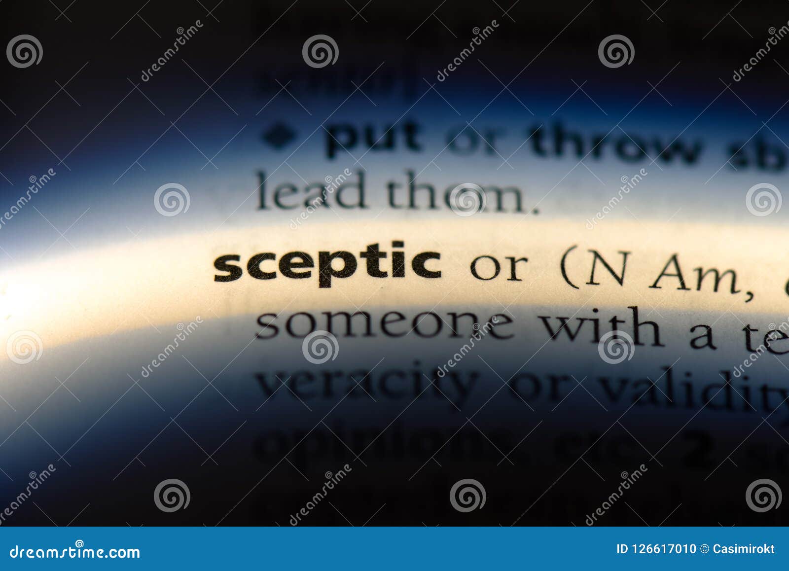 Sceptic stock photo. Image of closeup, word, isolated - 126617010
