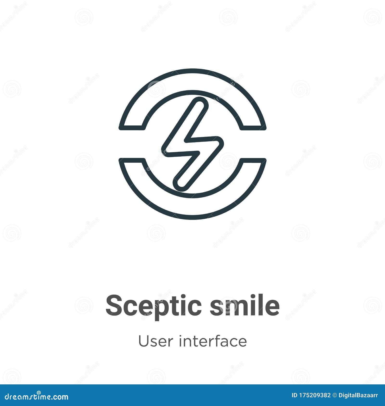 Sceptic Smile Outline Vector Icon. Thin Line Black Sceptic Smile Icon ...