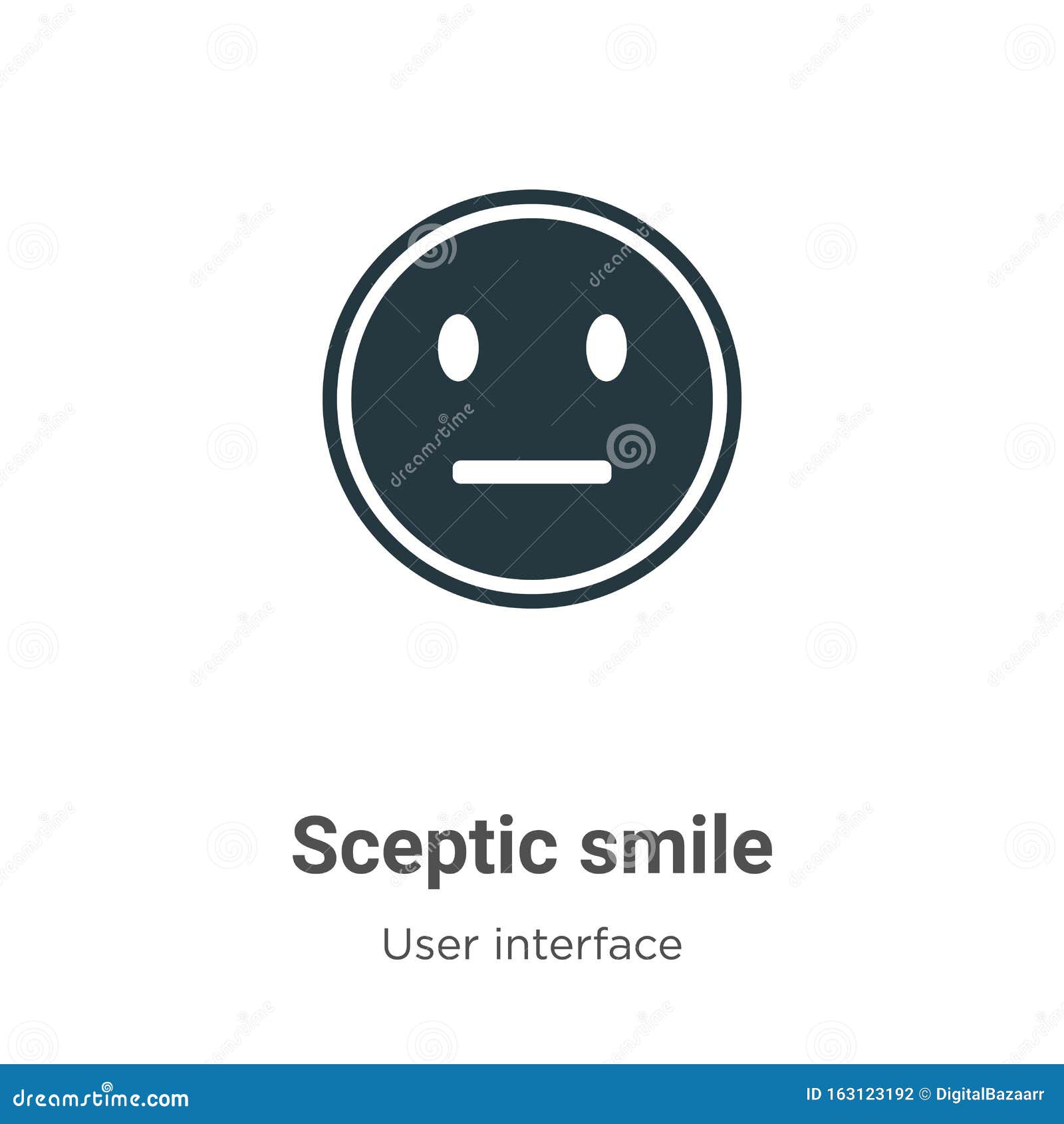 Sceptic Smile Vector Icon On White Background. Flat Vector Sceptic ...
