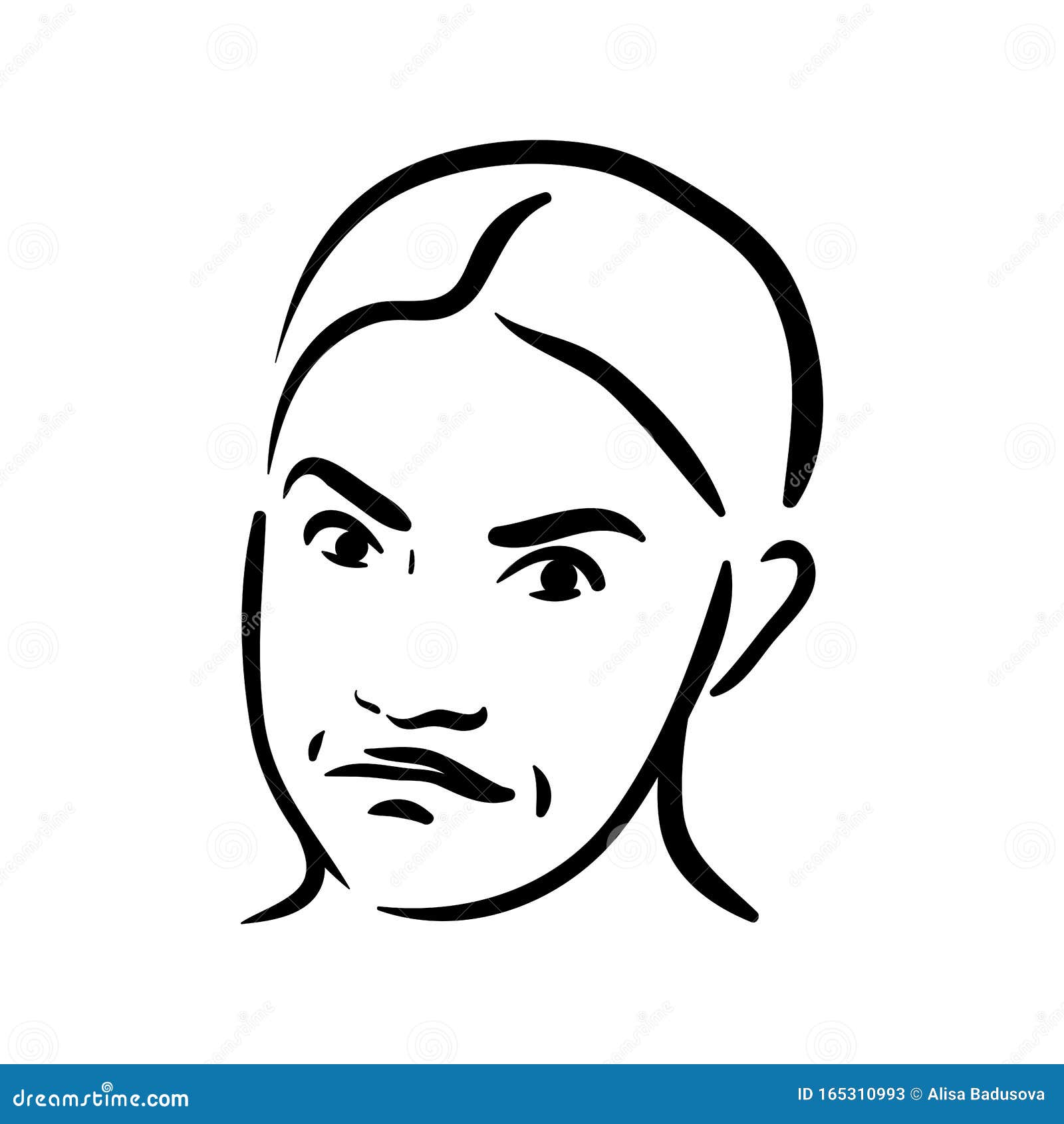 Sceptical Face Emotion Icon On White Background Vector Illustration ...