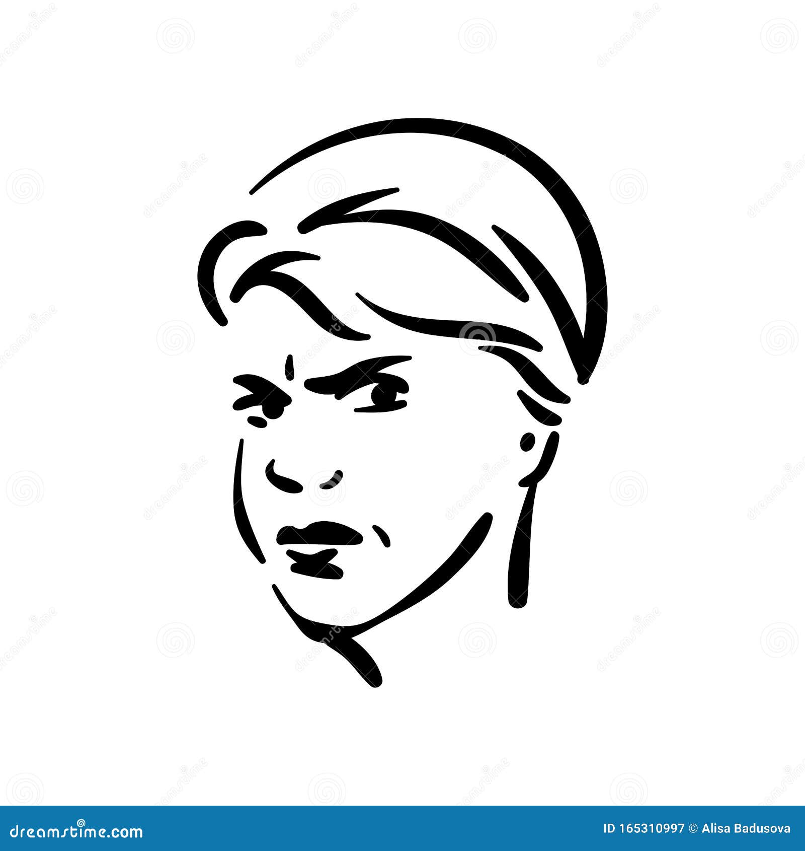 Sceptical Face Emotion Icon On White Background Vector Illustration ...