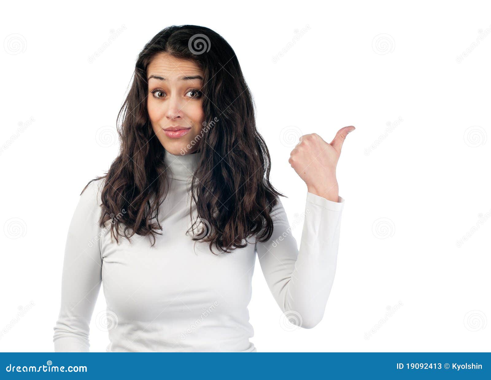 Woman Skeptical Pointing To Side Stock Photos - Free & Royalty-Free ...