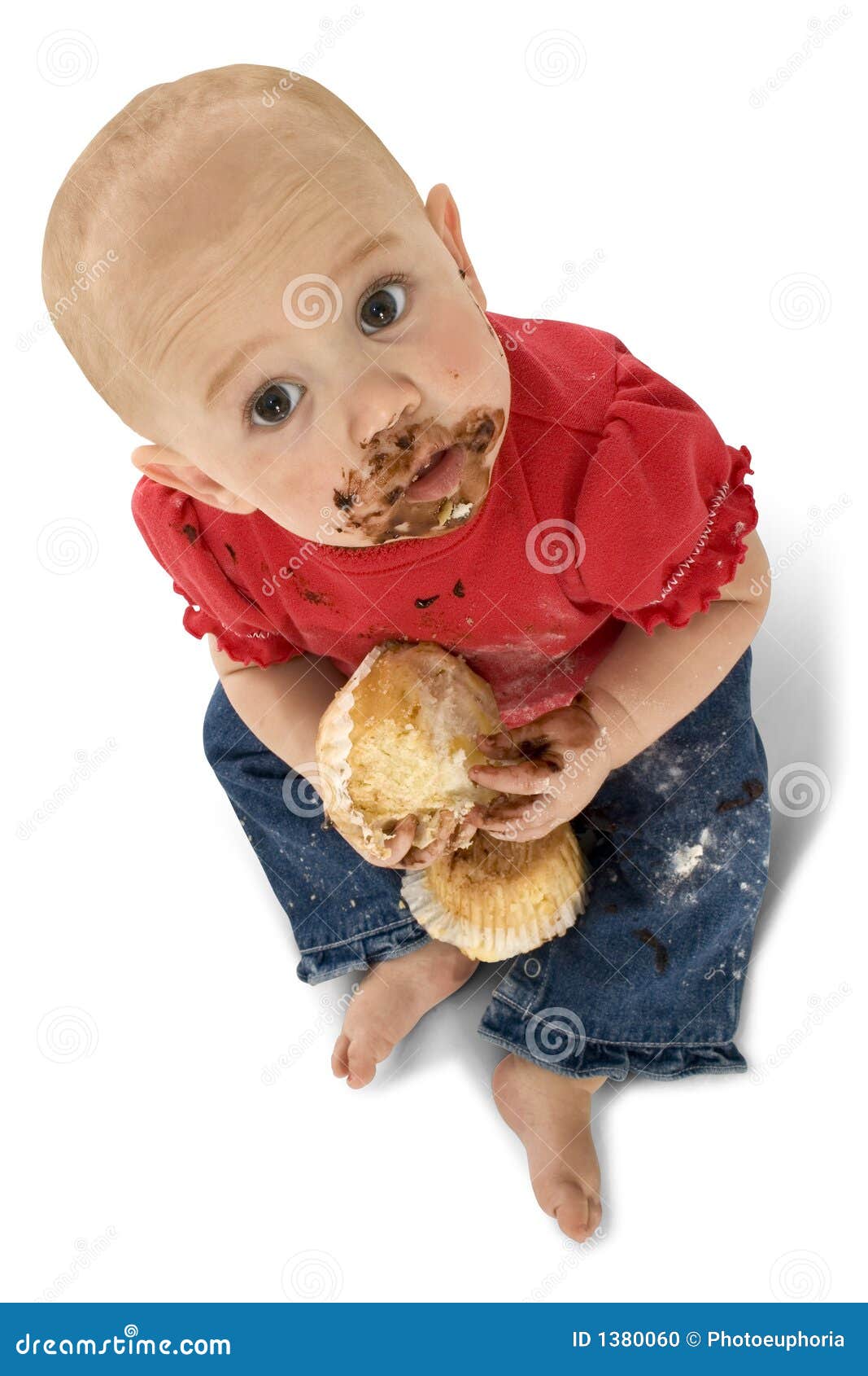 Schätzchen, Das Muffins Isst Stockfoto - Bild von kinder, jung: 1380060
