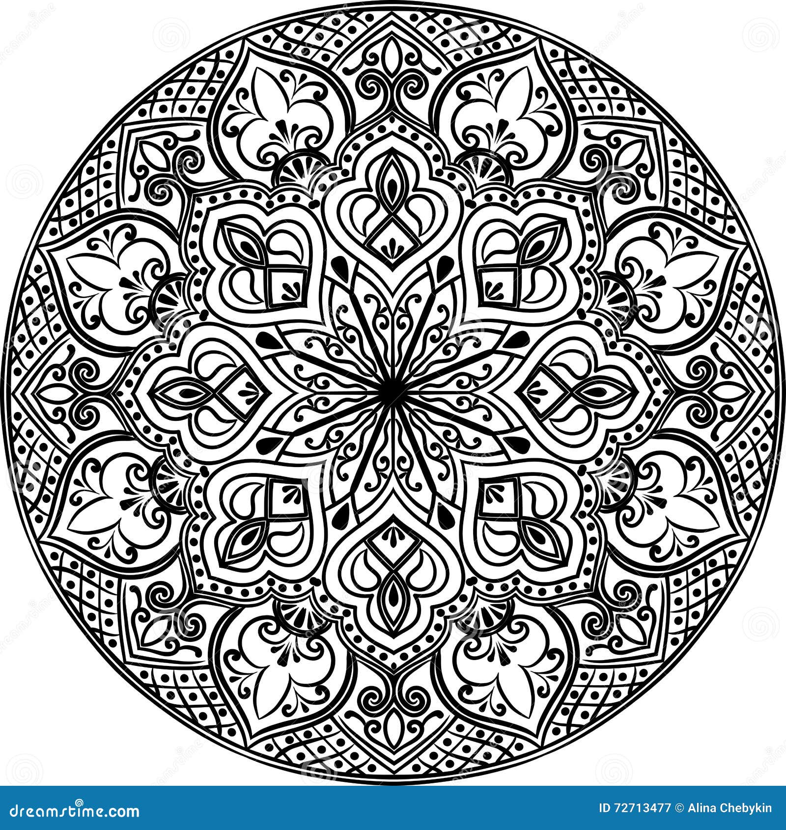 Schéma mandala illustration de vecteur. Illustration du ethnique - 72713477