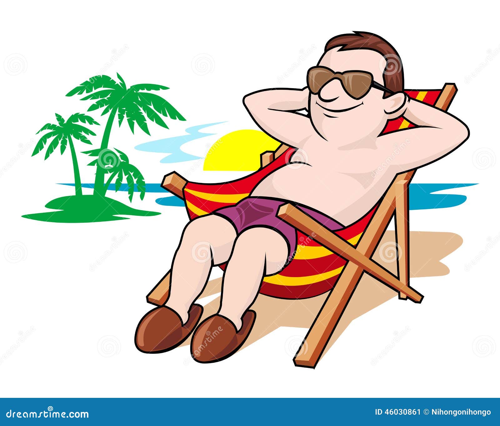 Schöne Freizeit auf Strand vektor abbildung. Illustration von erholung ...