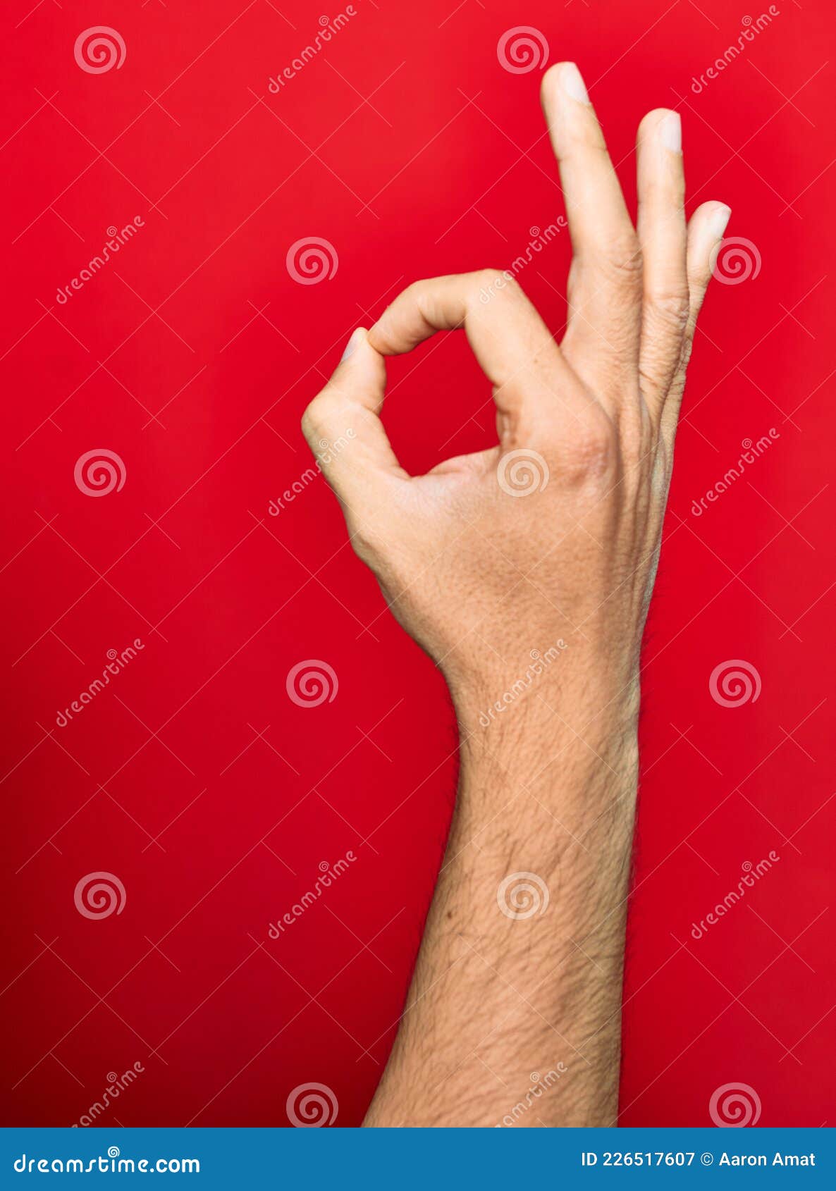 Schöne Hand Mann, Der Ein Okey-Zeichen Macht Stockbild - Bild von ...