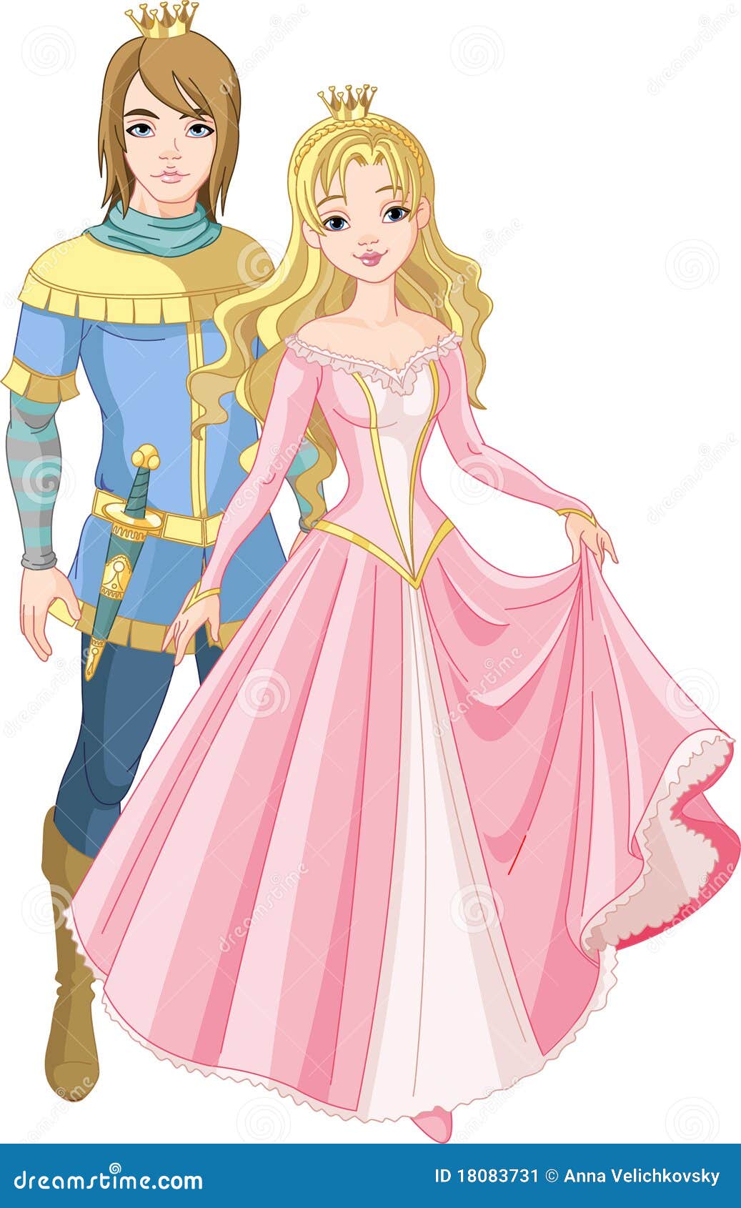 Schöner Prinz Und Prinzessin Vektor Abbildung - Illustration von ...