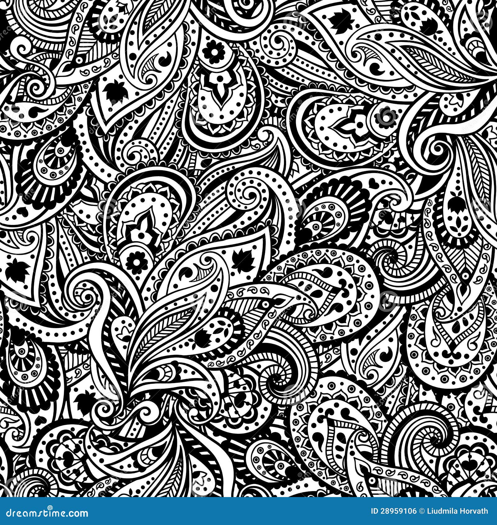 Schönes Paisley-Muster vektor abbildung. Illustration von osten - 28959106