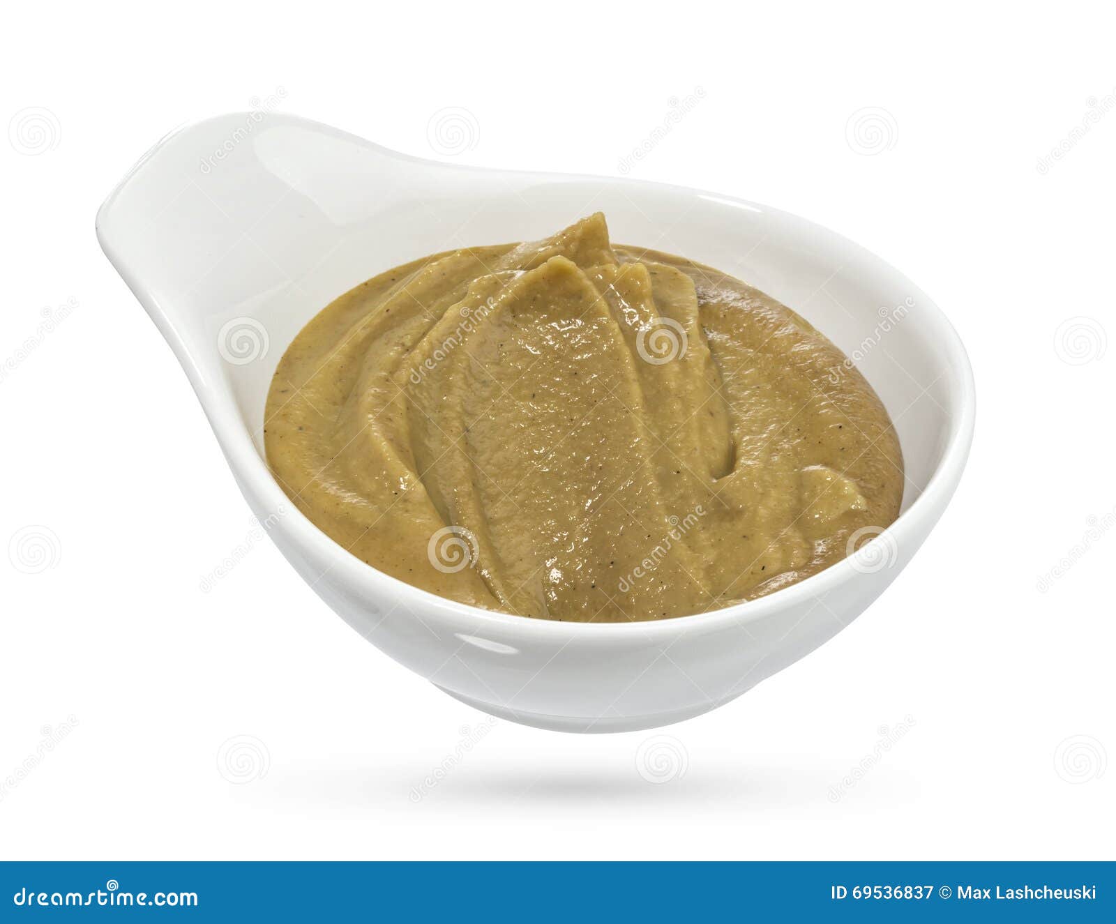 Schüssel Senf Auf Weißem Hintergrund Stockbild - Bild von braun ...