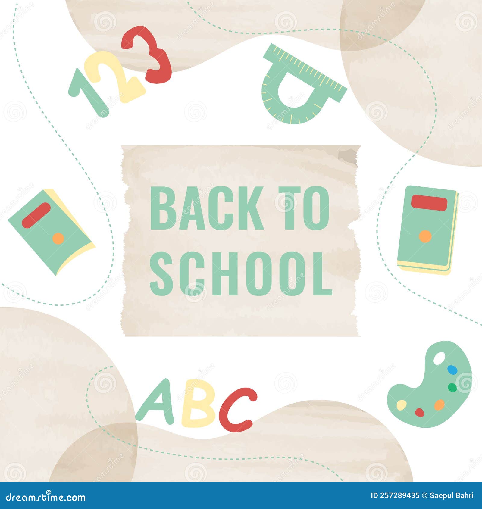 Hand Drawn Welcome Back To School Background with School Tools Stock ...