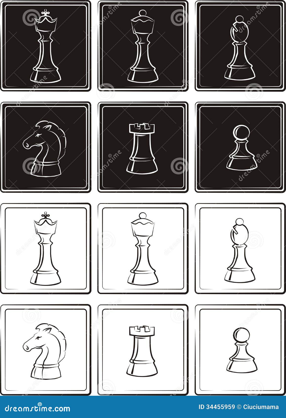 Schaak - schaakstukken vector illustratie. Illustration of koningin ...