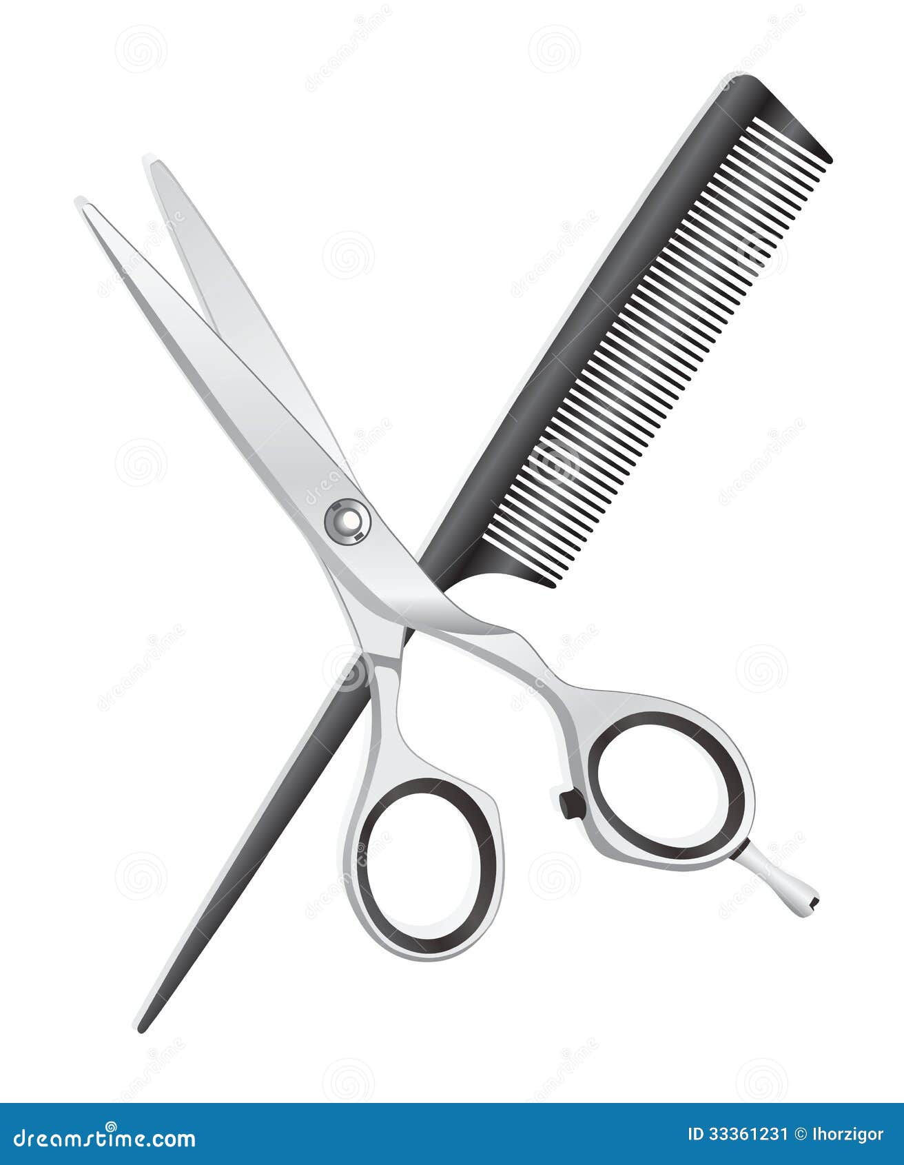 Schaar en kam vector illustratie. Illustration of versiering - 33361231