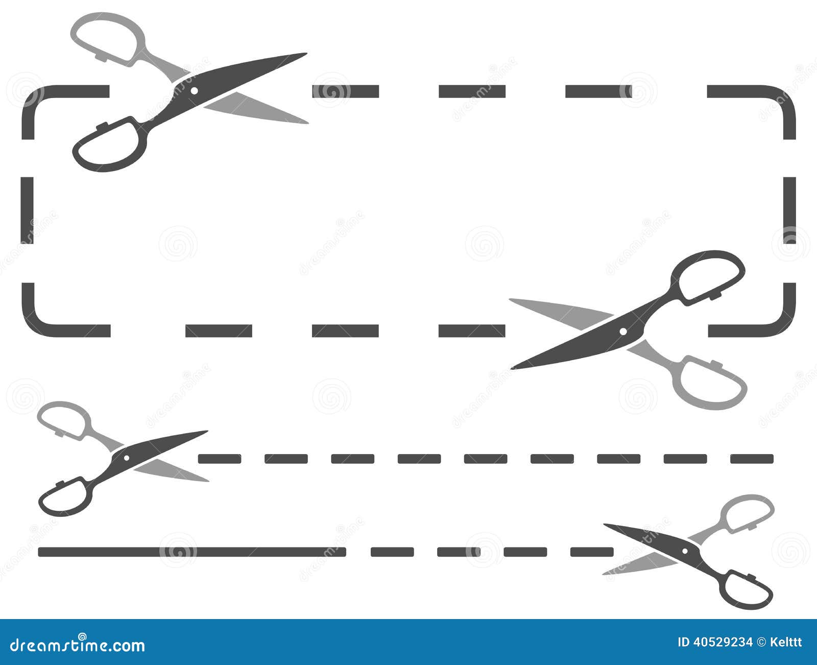 Schaar Met Gestippelde Lijn Vector Illustratie - Illustration of ...