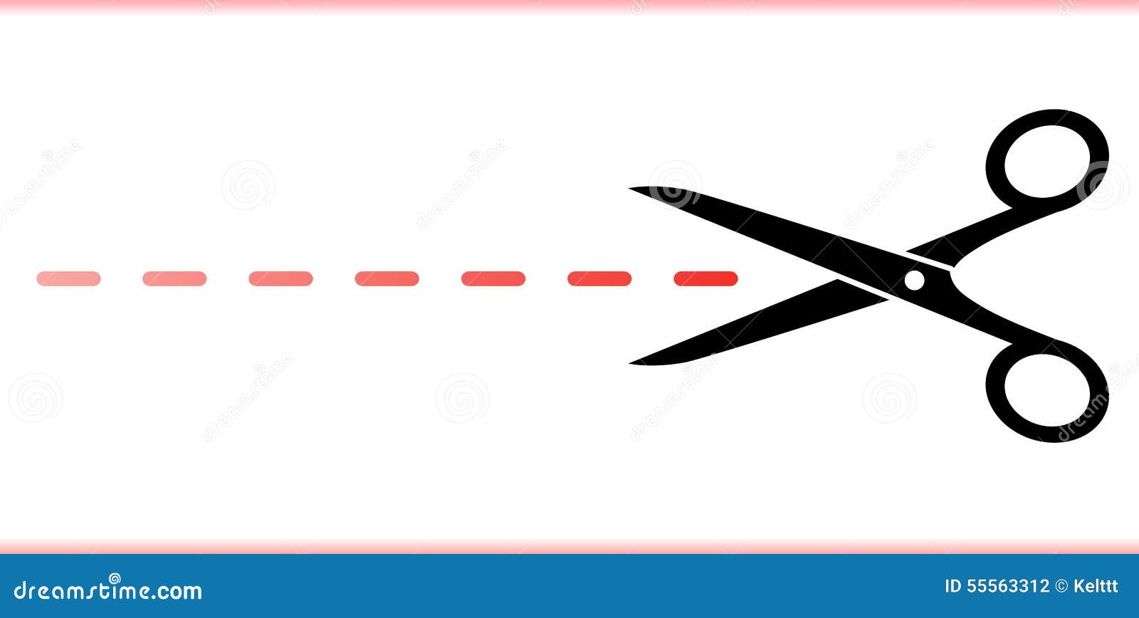 Schaar Met Rode Gestippelde Lijn Stock Illustratie - Illustration of ...