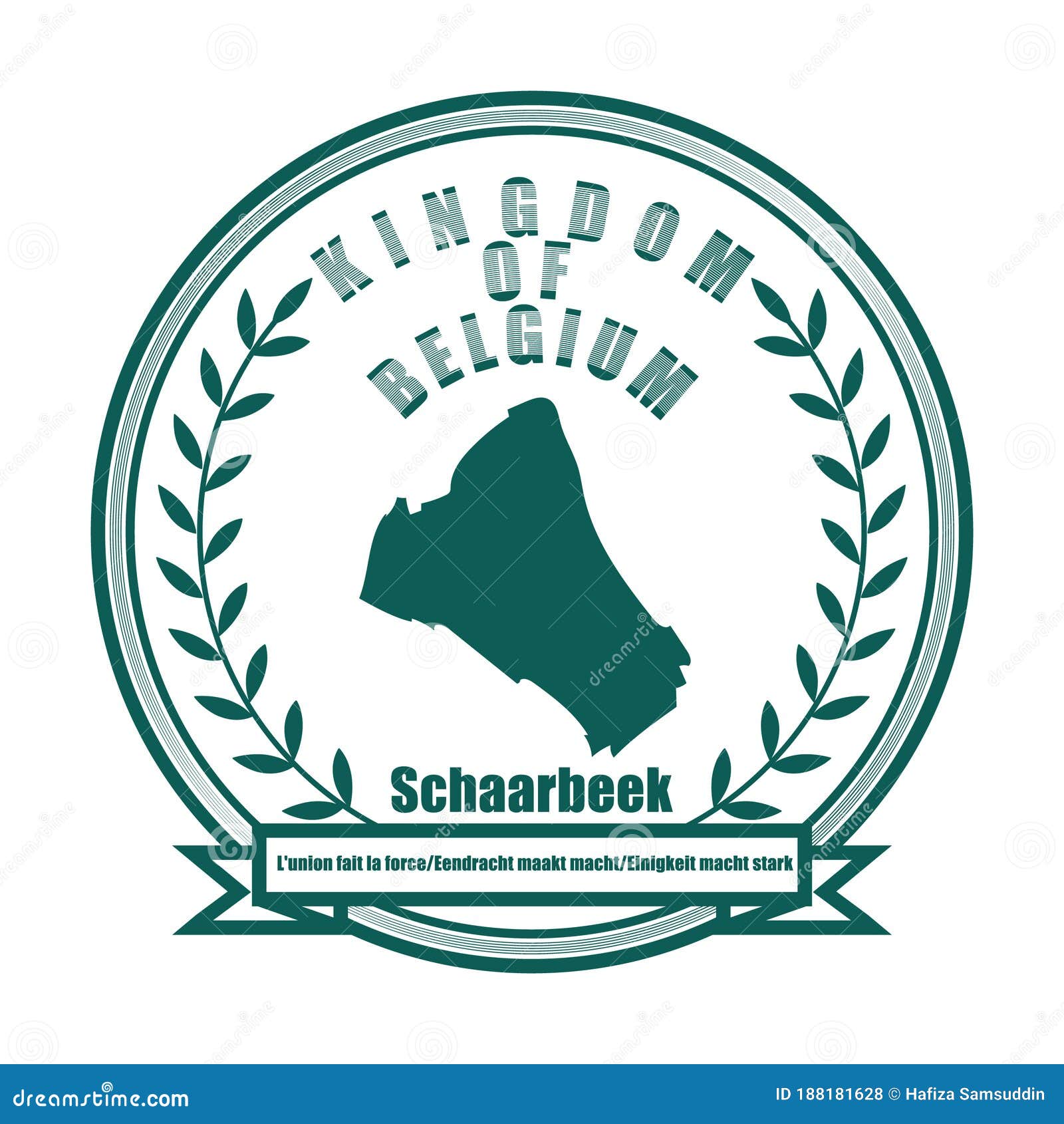 Schaarbeek Map. Vector Illustration Decorative Design Stock Vector ...