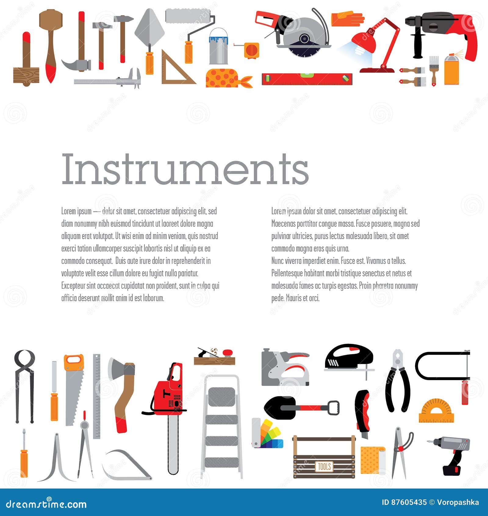 Schablone Mit Den Werkzeugen Vektor Abbildung - Illustration von lack ...