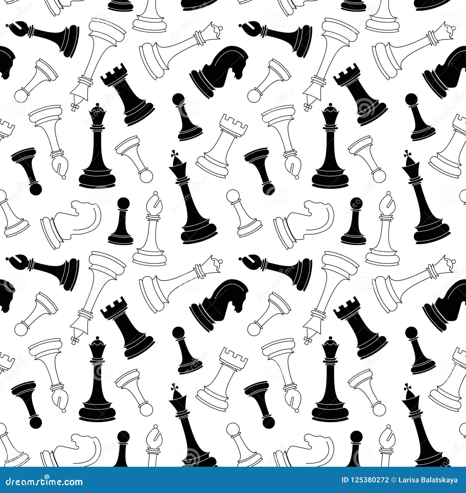 Schachfiguren Sind Schwarzweiss Muster Vektor Vektor Abbildung ...