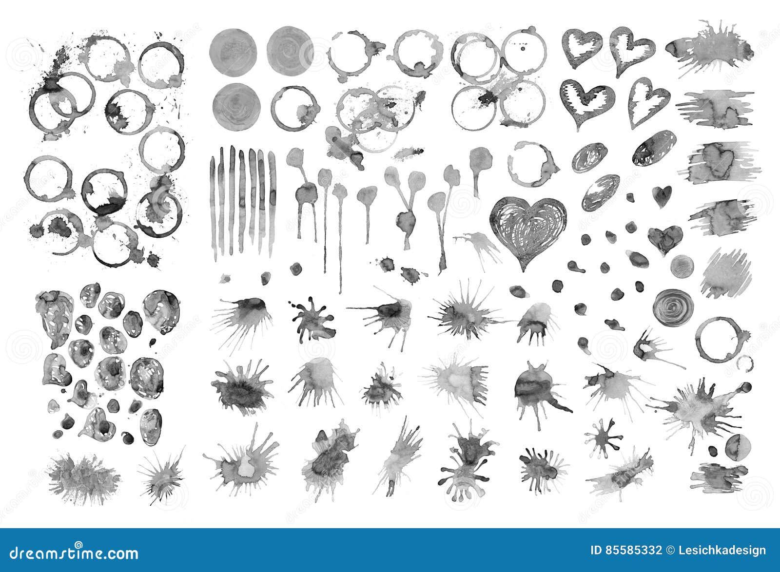 Schalenkennzeichenkleckse Spritzt Stock Abbildung - Illustration von ...