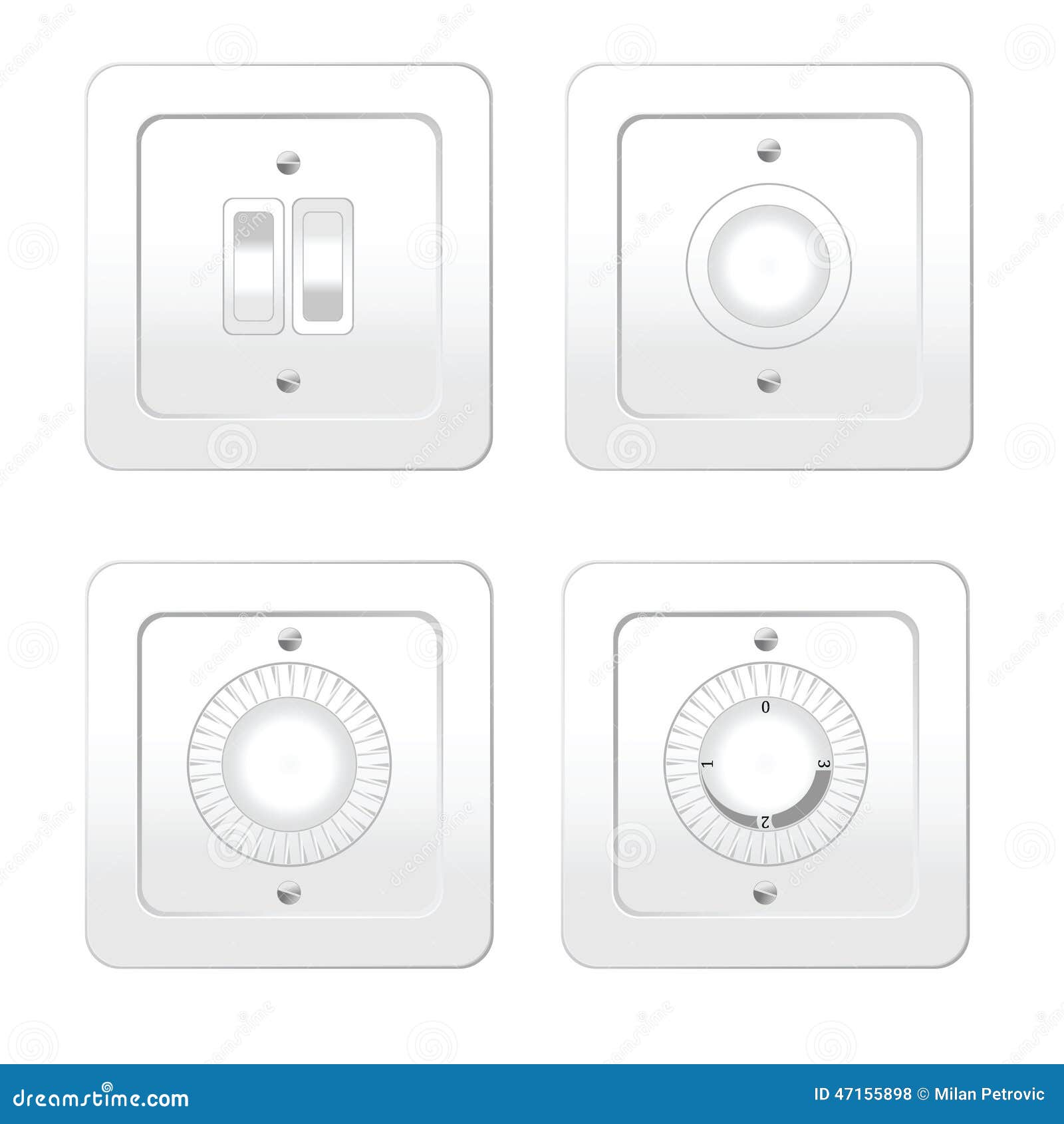 Schalter in Der Unterschiedlichen Variantenvektorillustration Vektor ...